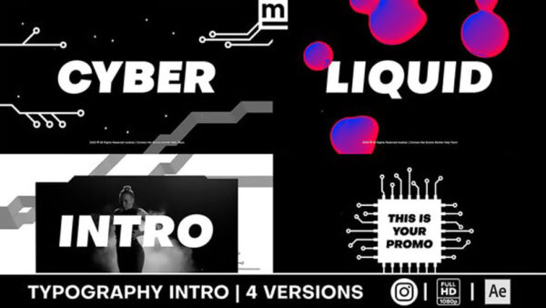 پروژه افترافکت اینترو تبلیغاتی Cyber Liquid Intro - افکت ۲۴